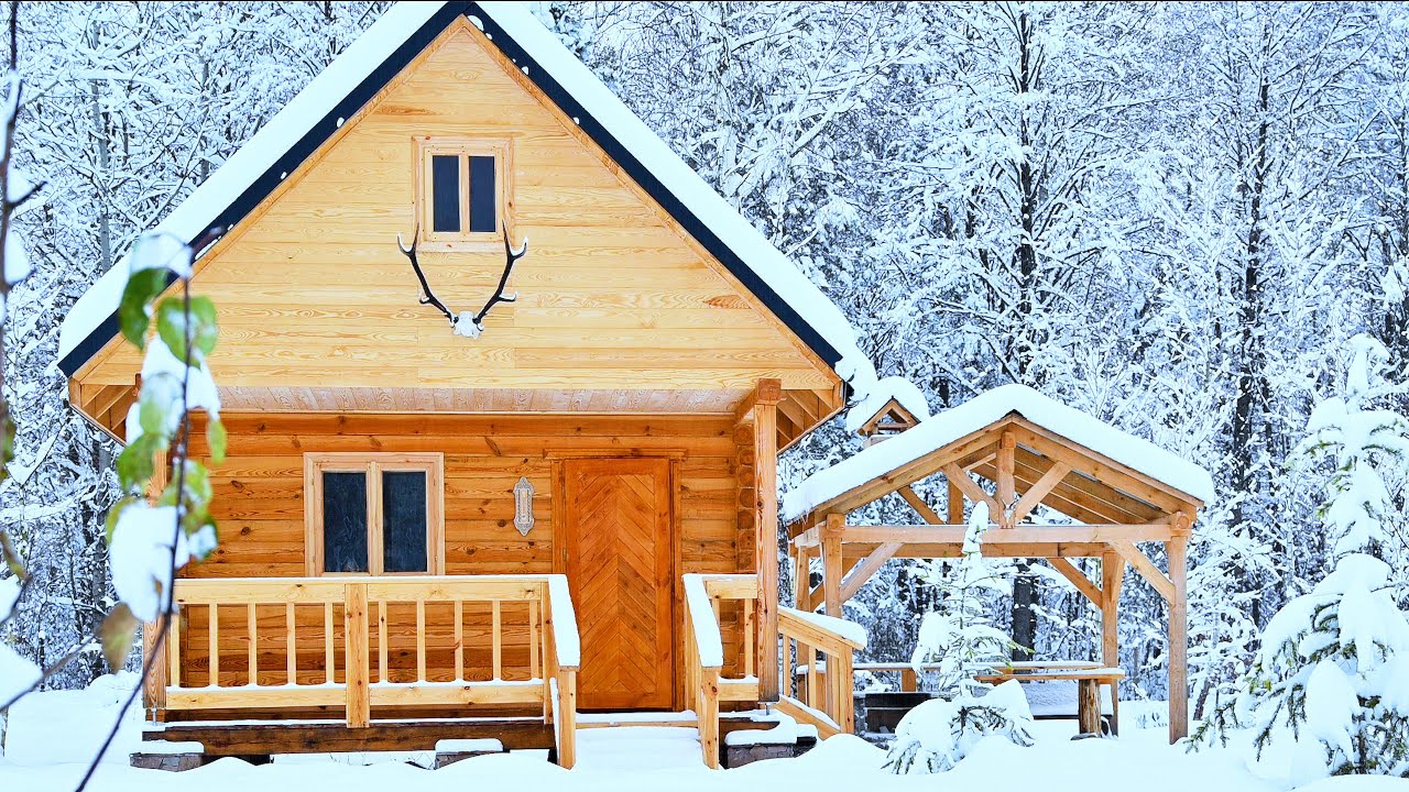 Man Builds Dream Log Cabin Alone in the Forest – One Year of Off-Grid Construction from Start to ...